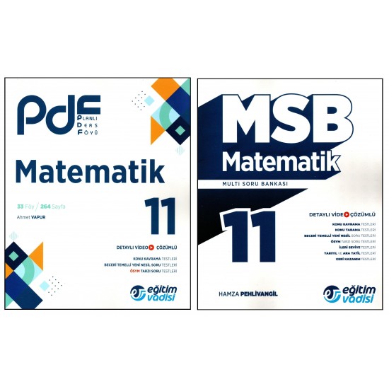Eğitim Vadisi 11. Sınıf Matematik Planlı Ders Föyü (PDF)+Multi Soru Bankası (MSB) 2 Kitap
