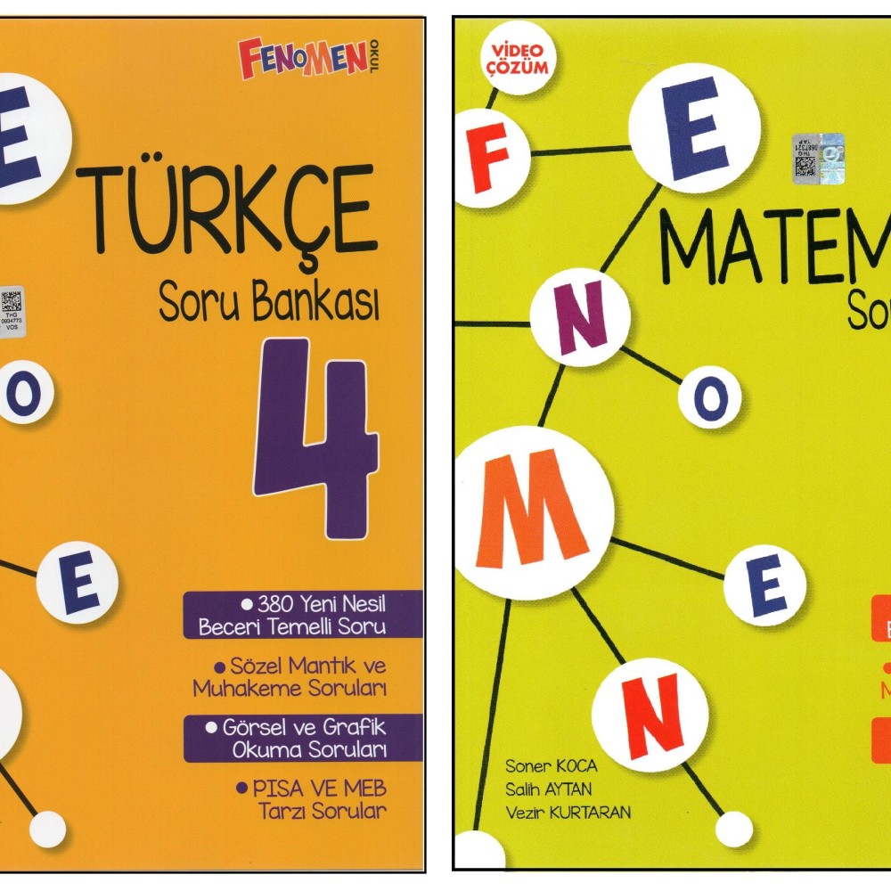 FENOMEN 4. SINBIF TÜRKÇE+MATEMATİK SORU BANKASI (2 KİTAP)